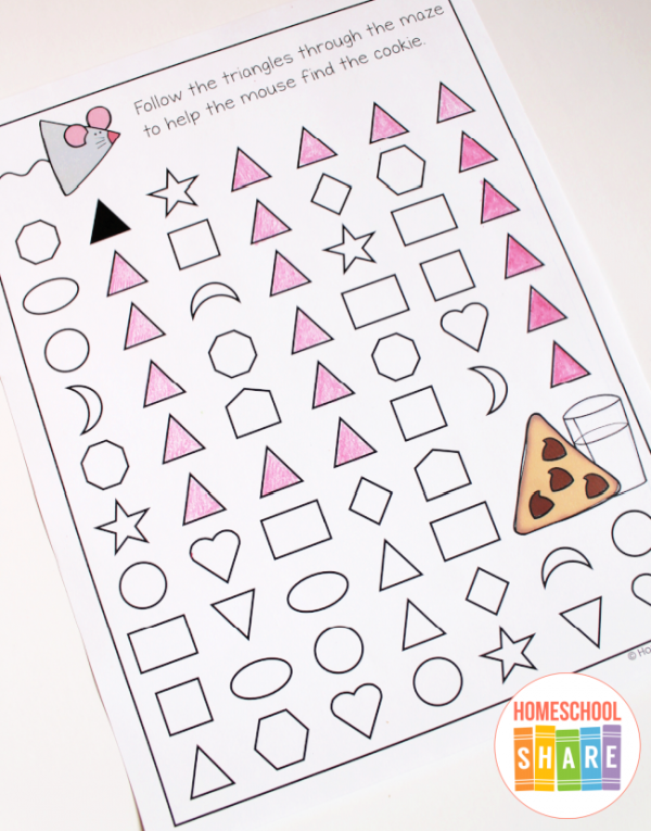 If You Give a Mouse a Cookie Shape Mazes - Homeschool Share