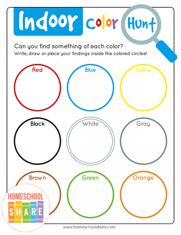 Free Color Scavenger Hunts for Kids - Homeschool Share