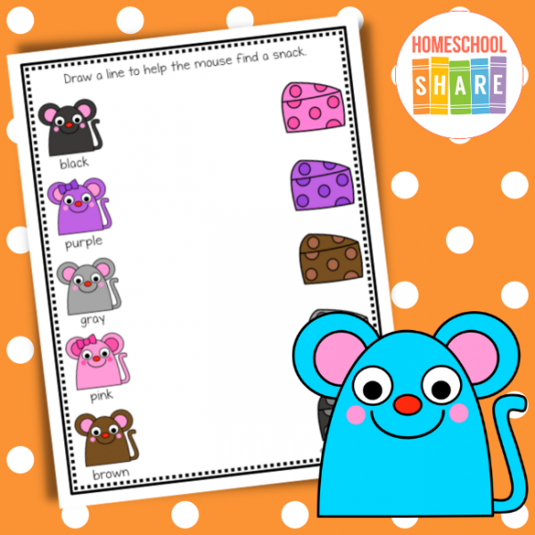 Mouse Color Matching Pages - Homeschool Share