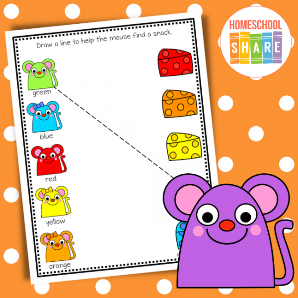 Mouse Color Matching Pages - Homeschool Share