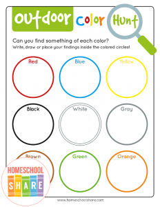 Free Color Scavenger Hunts for Kids - Homeschool Share