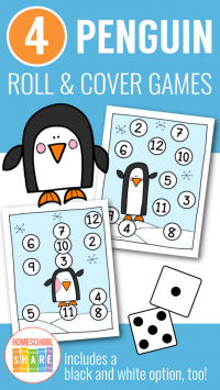 Penguin Roll and Cover Games - Homeschool Share