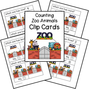 Zoo Animals Count and Clip Cards - Homeschool Share