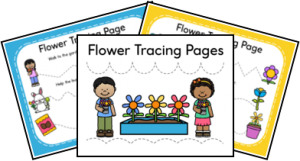 Free Printable Flower Tracing Lines Worksheets - Homeschool Share