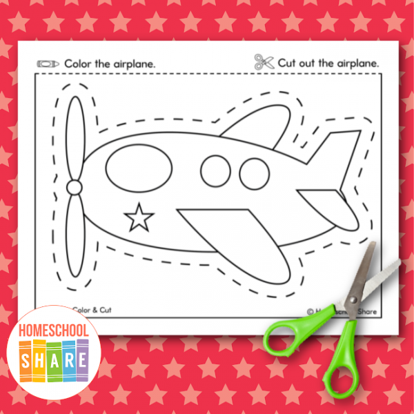 Free Airplane Cutting Practice Worksheets - Homeschool Share