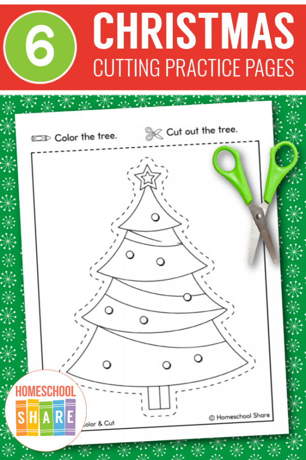 Christmas Cutting Practice Worksheets - Homeschool Share