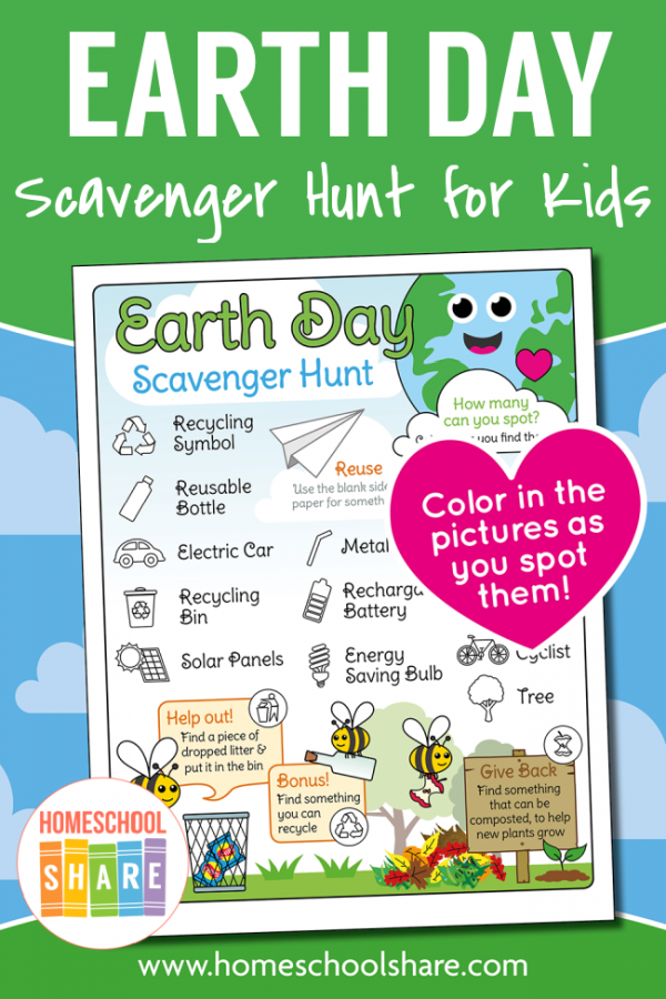 Free Earth Day Scavenger Hunt for Kids - Homeschool Share