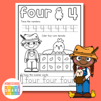 Free Farm Themed Number Tracing Sheets - Homeschool Share