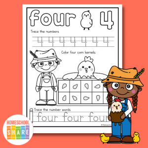 Free Farm Themed Number Tracing Sheets - Homeschool Share