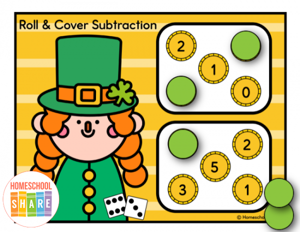 St. Patrick's Day Roll and Cover Dice Games - Homeschool Share