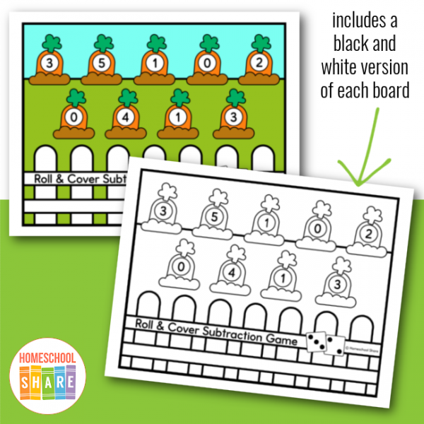 Free Garden Roll and Cover Games - Homeschool Share