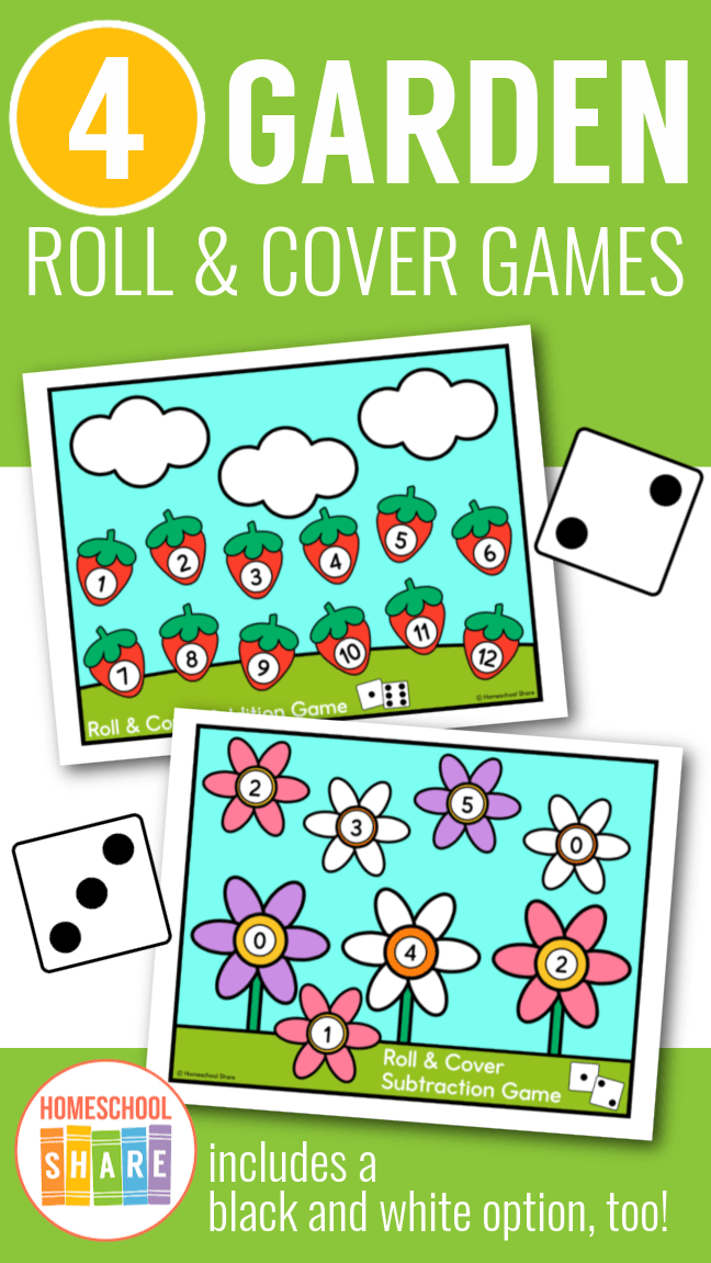 Free Garden Roll and Cover Games - Homeschool Share