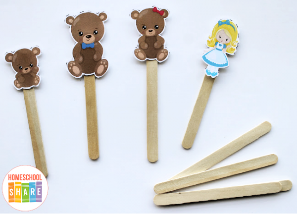 Free Goldilocks and the Three Bears Puppets Printable - Homeschool Share