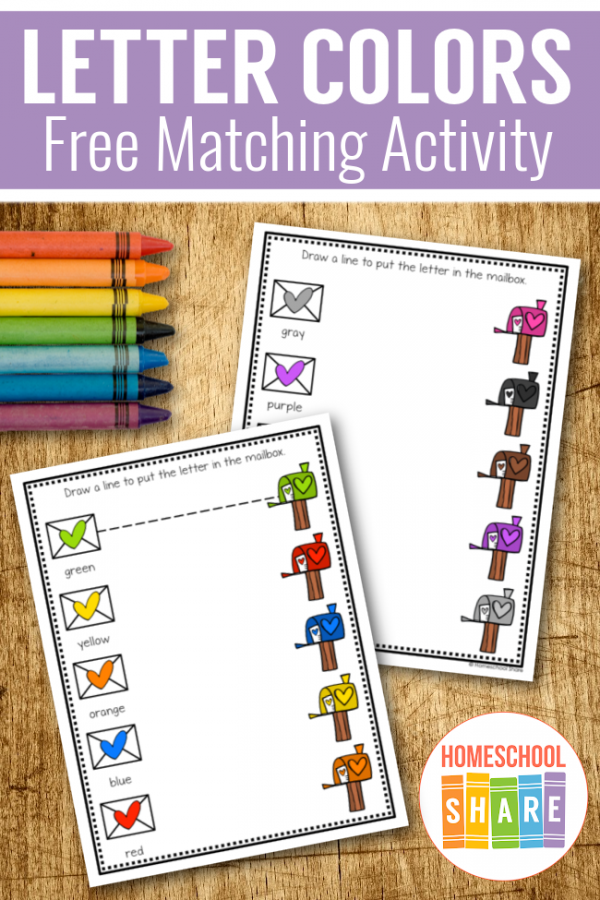Mailbox Color Matching Worksheets - Homeschool Share