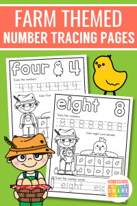 Free Farm Themed Number Tracing Sheets - Homeschool Share