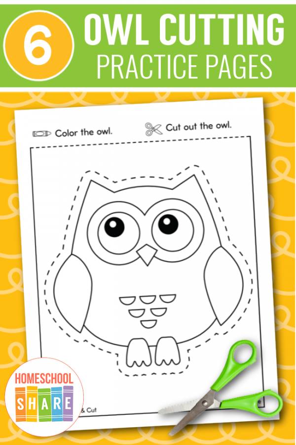 Free Owl Cutting Practice Worksheets - Homeschool Share