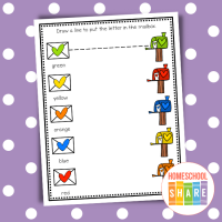 Mailbox Color Matching Worksheets - Homeschool Share