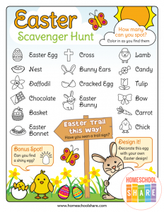 Free Printable Easter Scavenger Hunt - Homeschool Share