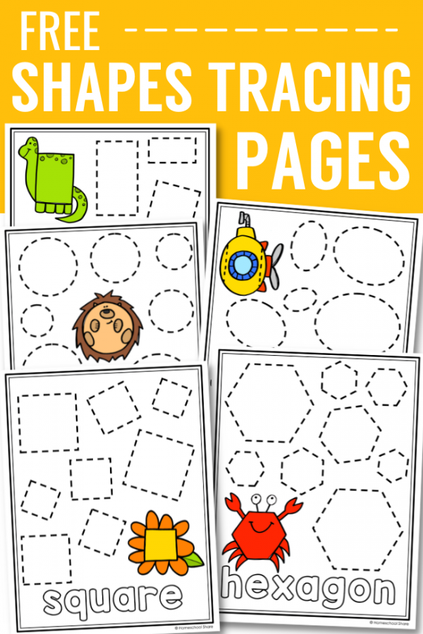 Free Shapes Tracing Worksheets - Homeschool Share