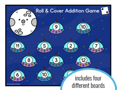 Space Roll and Cover Games - Homeschool Share