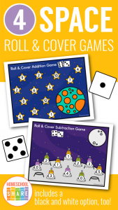 Space Roll and Cover Games - Homeschool Share