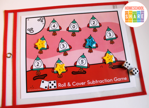 Space Roll and Cover Games - Homeschool Share