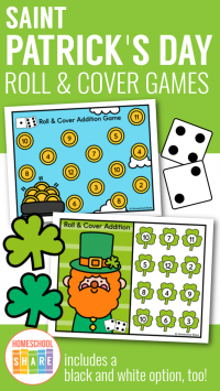 St. Patrick's Day Roll and Cover Dice Games - Homeschool Share