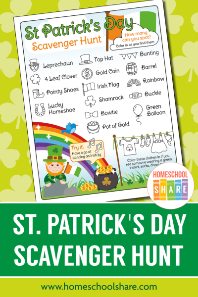 Free St. Patrick's Day Scavenger Hunt for Kids - Homeschool Share
