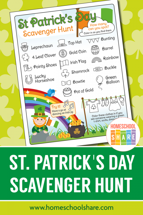 Free St. Patrick's Day Scavenger Hunt for Kids - Homeschool Share