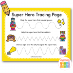 Super Hero Tracing Lines Worksheets for Preschool - Homeschool Share