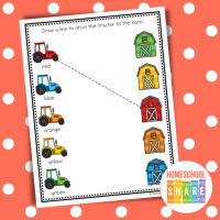 Farm Color Matching Worksheets - Homeschool Share