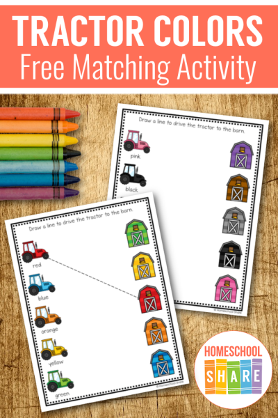 Farm Color Matching Worksheets - Homeschool Share