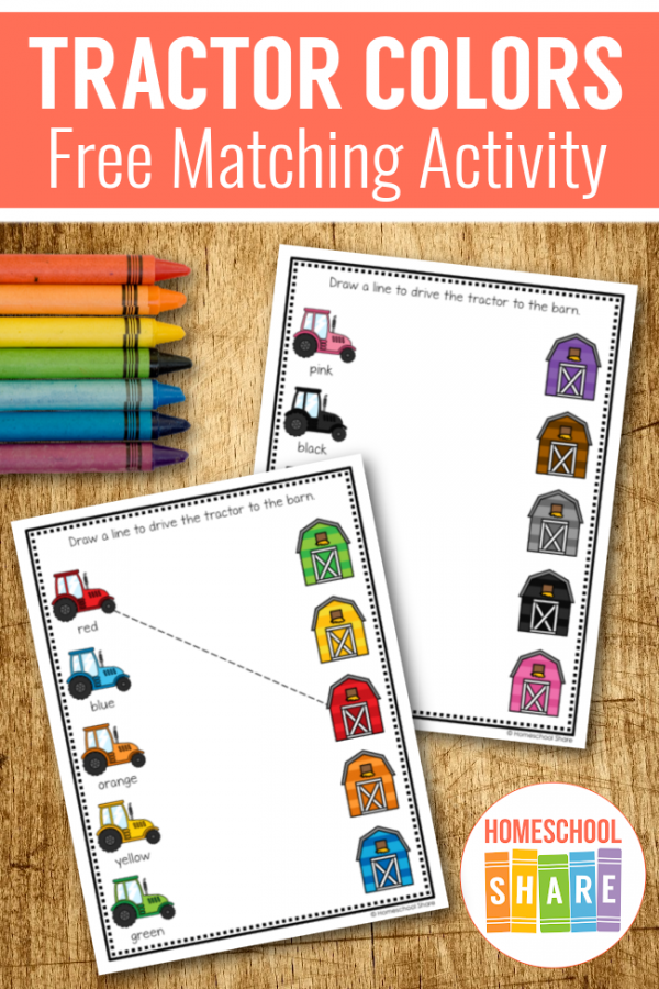 Farm Color Matching Worksheets - Homeschool Share