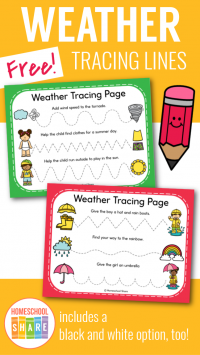 Weather Tracing Lines Worksheets for Preschool - Homeschool Share