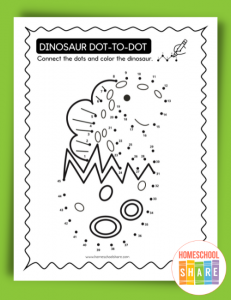 Free Dinosaur Dot-to-Dot Activity Pages - Homeschool Share