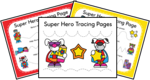 Super Hero Tracing Lines Worksheets for Preschool - Homeschool Share