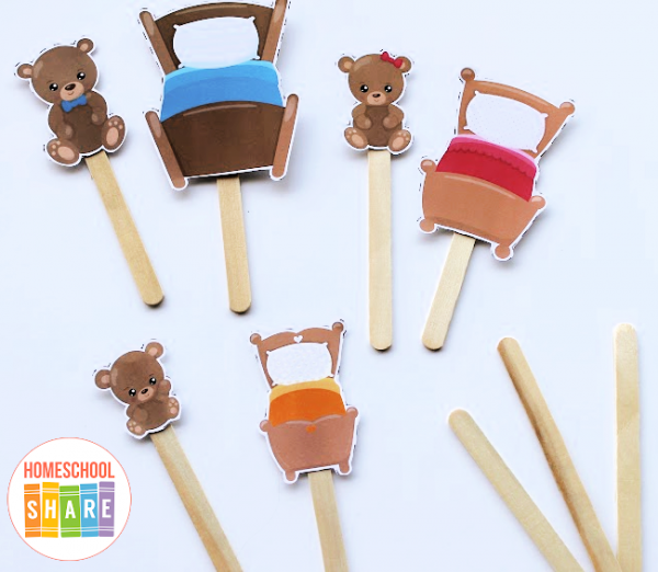 Free Goldilocks and the Three Bears Puppets Printable - Homeschool Share