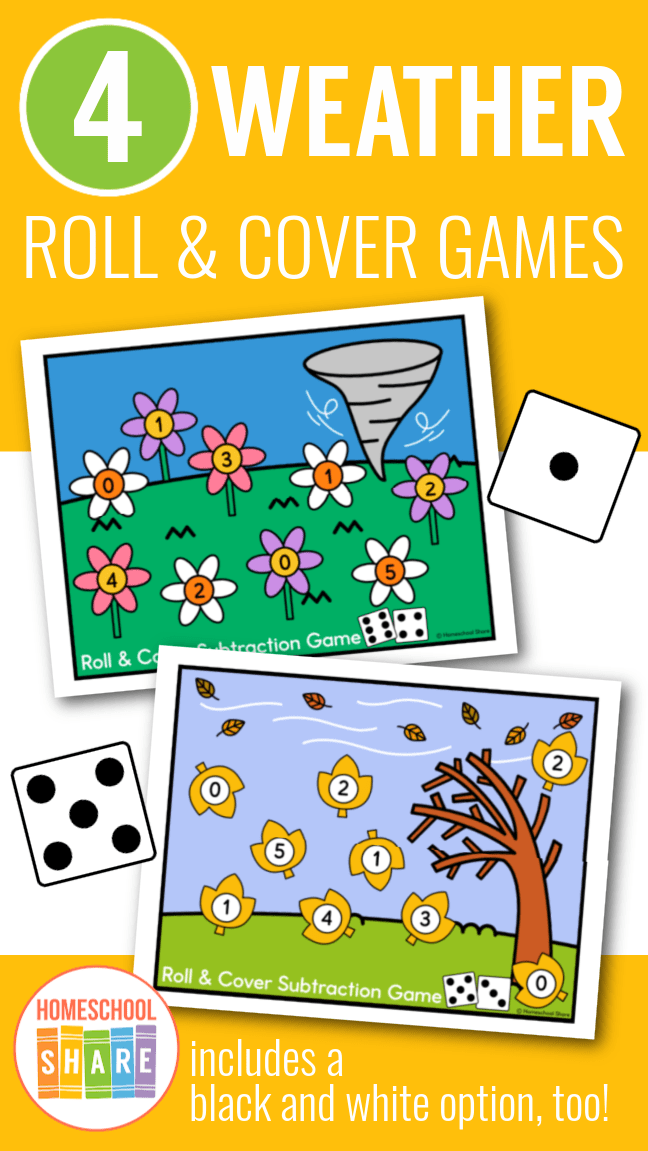 Weather Roll and Cover Games - Homeschool Share