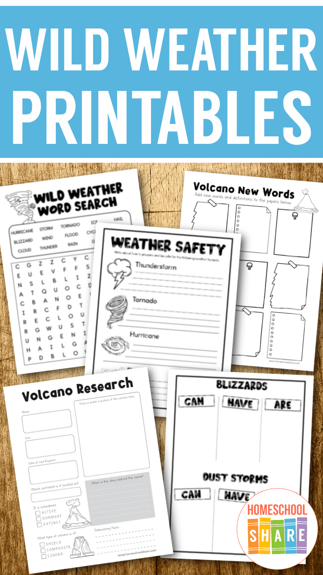 Free Extreme Weather Worksheets - Homeschool Share