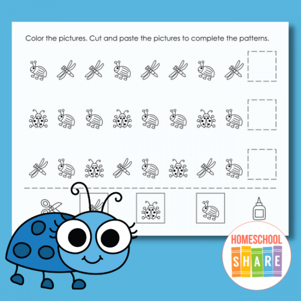 Insect Pattern Worksheets - Homeschool Share