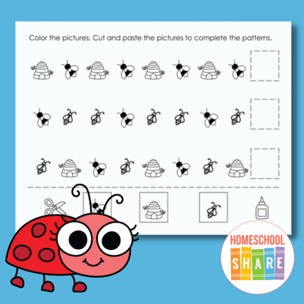 Insect Pattern Worksheets - Homeschool Share