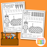 Robot Themed Number Tracing Printable - Homeschool Share