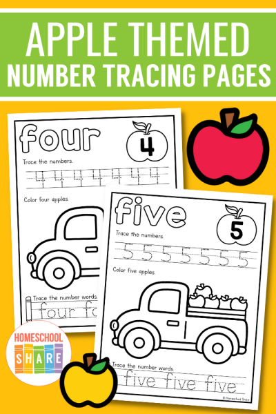 Free Apple Tracing Worksheets - Homeschool Share