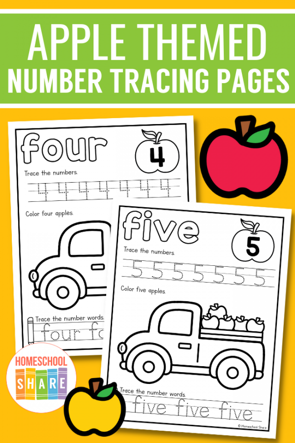 Free Apple Tracing Worksheets - Homeschool Share