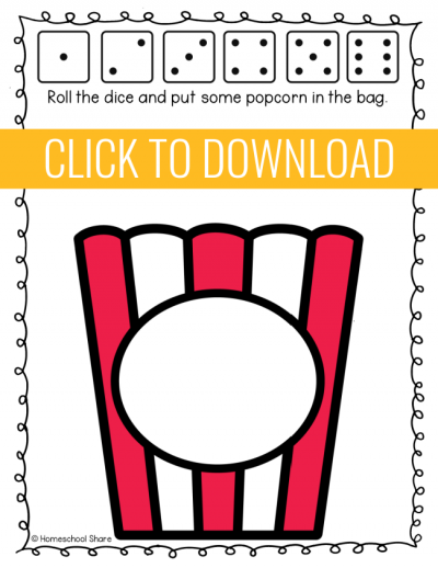 Free Popcorn Counting Mat - Homeschool Share