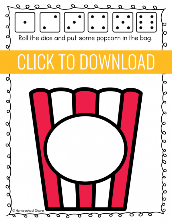 Free Popcorn Counting Mat - Homeschool Share