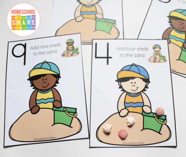 Counting Shells Math Mats - Homeschool Share