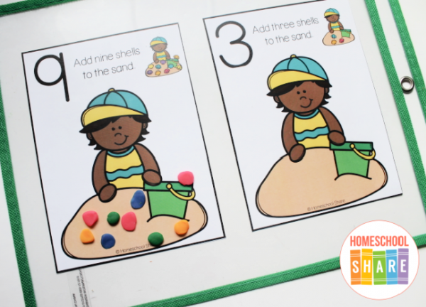 Counting Shells Math Mats - Homeschool Share