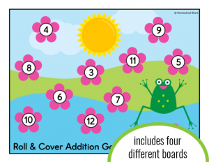 Free Frog Roll and Cover Dice Game Set - Homeschool Share