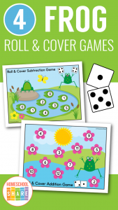 Free Frog Roll and Cover Dice Game Set - Homeschool Share